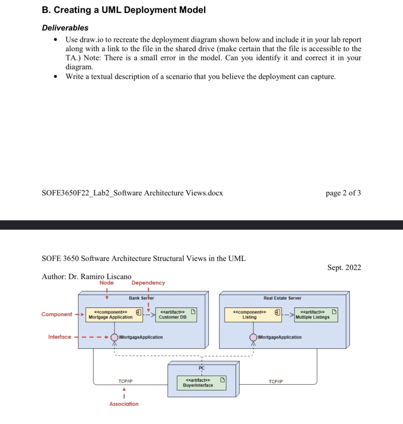 Solved B. ﻿Creating a UML Deployment ModelDeliverableUse | Chegg.com