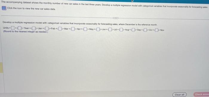 Solved Click the icon to view the new car sales data Dovelop | Chegg.com