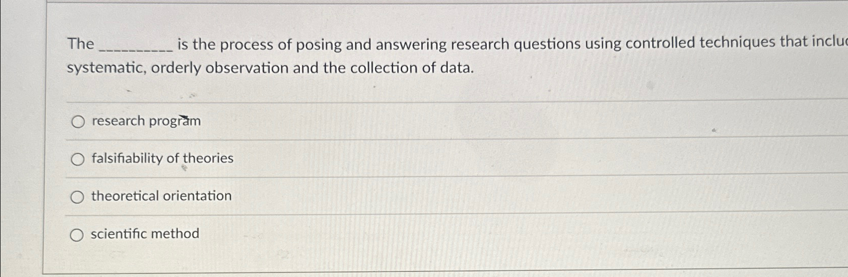Solved The is the process of posing and answering research | Chegg.com