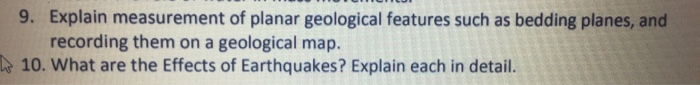 Solved 9. Explain measurement of planar geological features | Chegg.com