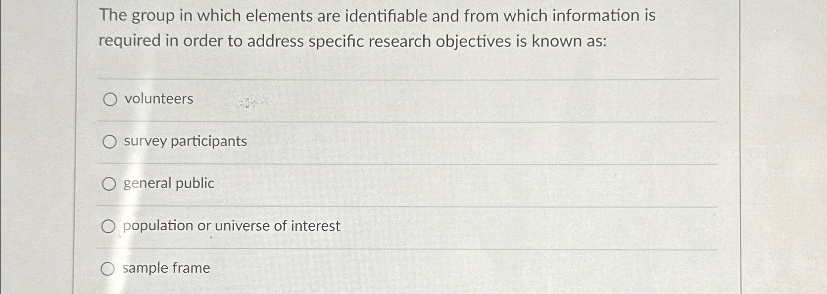Solved The group in which elements are identifiable and from | Chegg.com