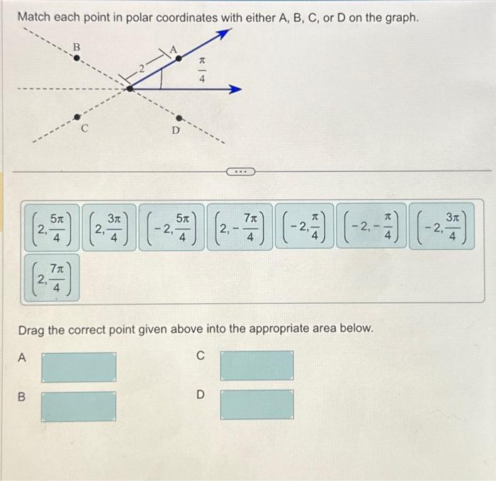 Solved Match each point in polar coordinates with either A, | Chegg.com