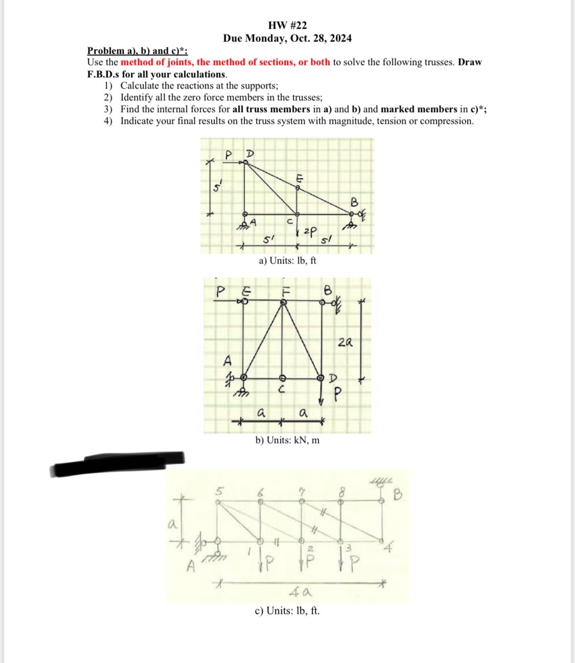 Solved HW #22Due Monday, Oct. 28, 2024Problem a), ﻿b) ﻿and | Chegg.com