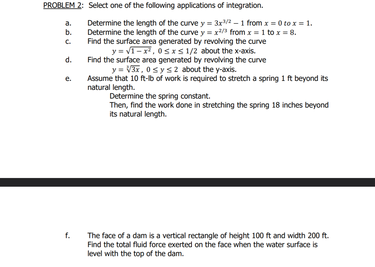 Solved PROBLEM 2: Select one of the following applications | Chegg.com