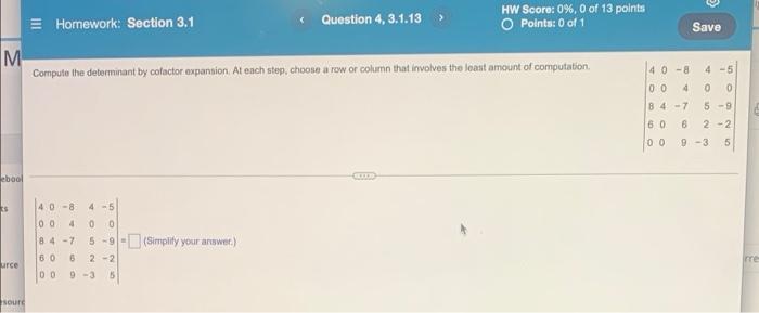 Solved 3 Homework Section 3 1 Question 4 3 1 13 Hw Score