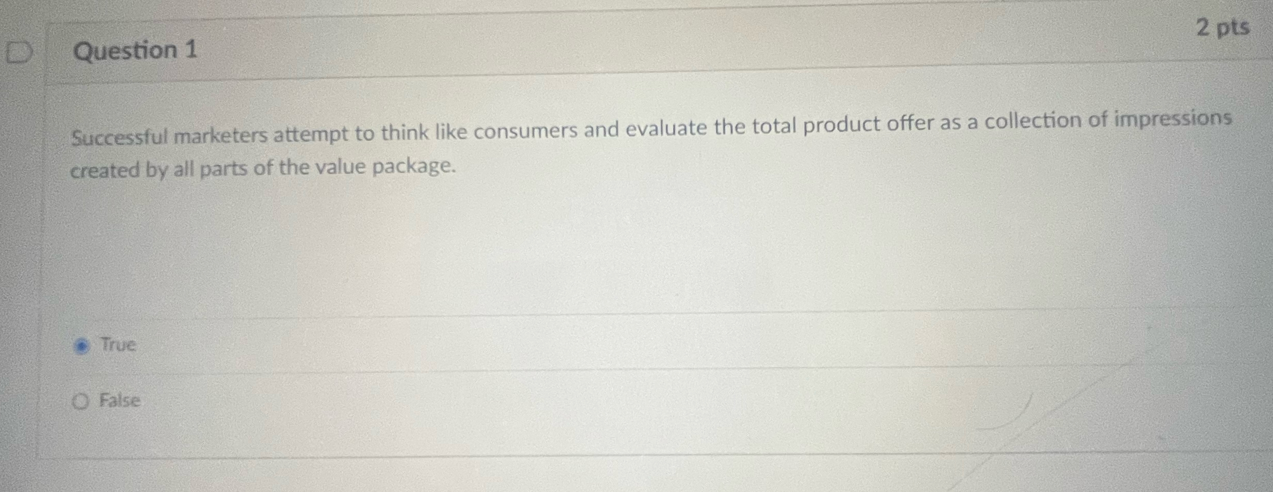 Solved Question 12 ﻿ptsSuccessful marketers attempt to think | Chegg.com