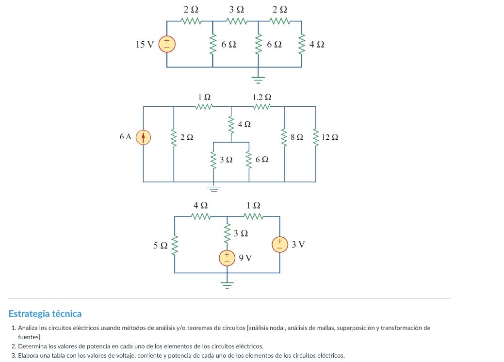 Solved Analiza los circuitos eléctricos usando métodos de | Chegg.com