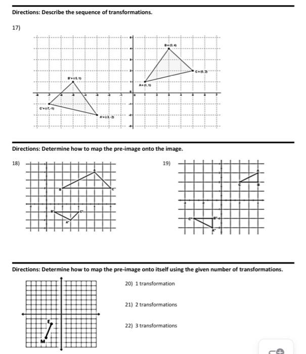 Solved Directions: Describe the sequence of transformations. | Chegg.com