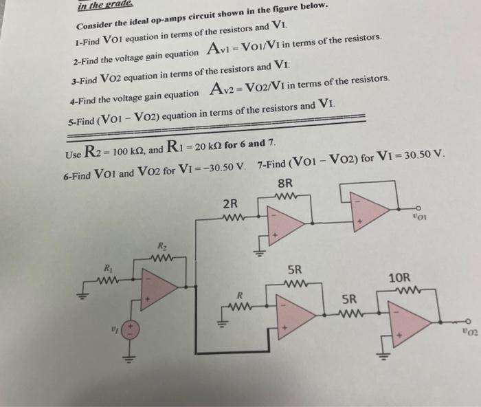 Solved Consider the ideal op-amps circuit shown in the | Chegg.com