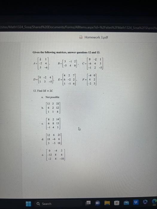 Solved a. Not possible b. [24−81317−21] c. [−6−48−15−1923] | Chegg.com