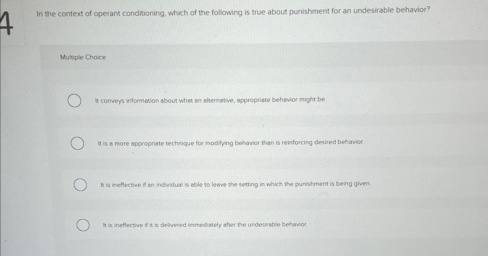 Solved In the context of operant conditioning, which of the | Chegg.com
