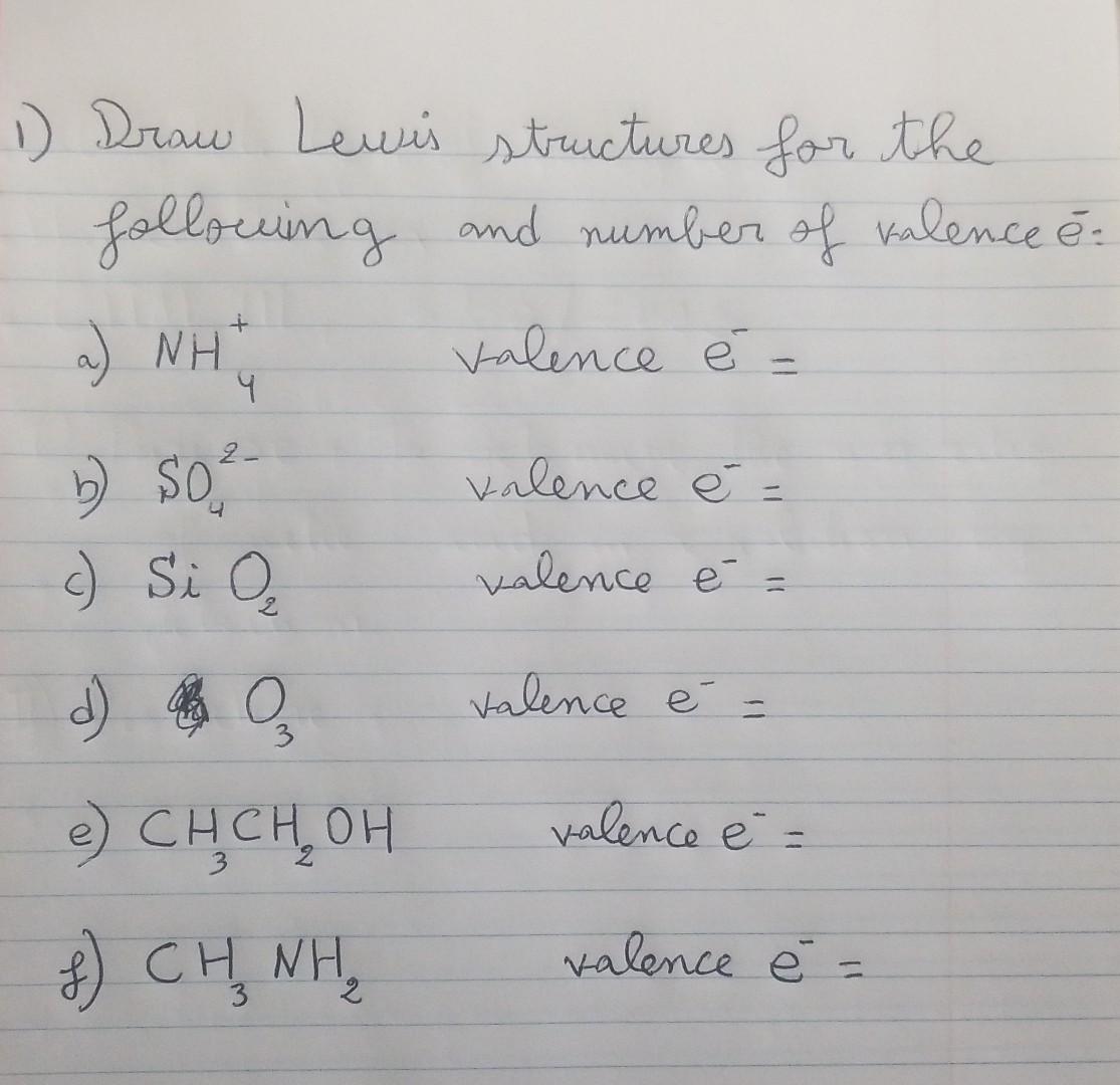 Solved 4 2 - प 1) Draw Lewis structures for the following | Chegg.com