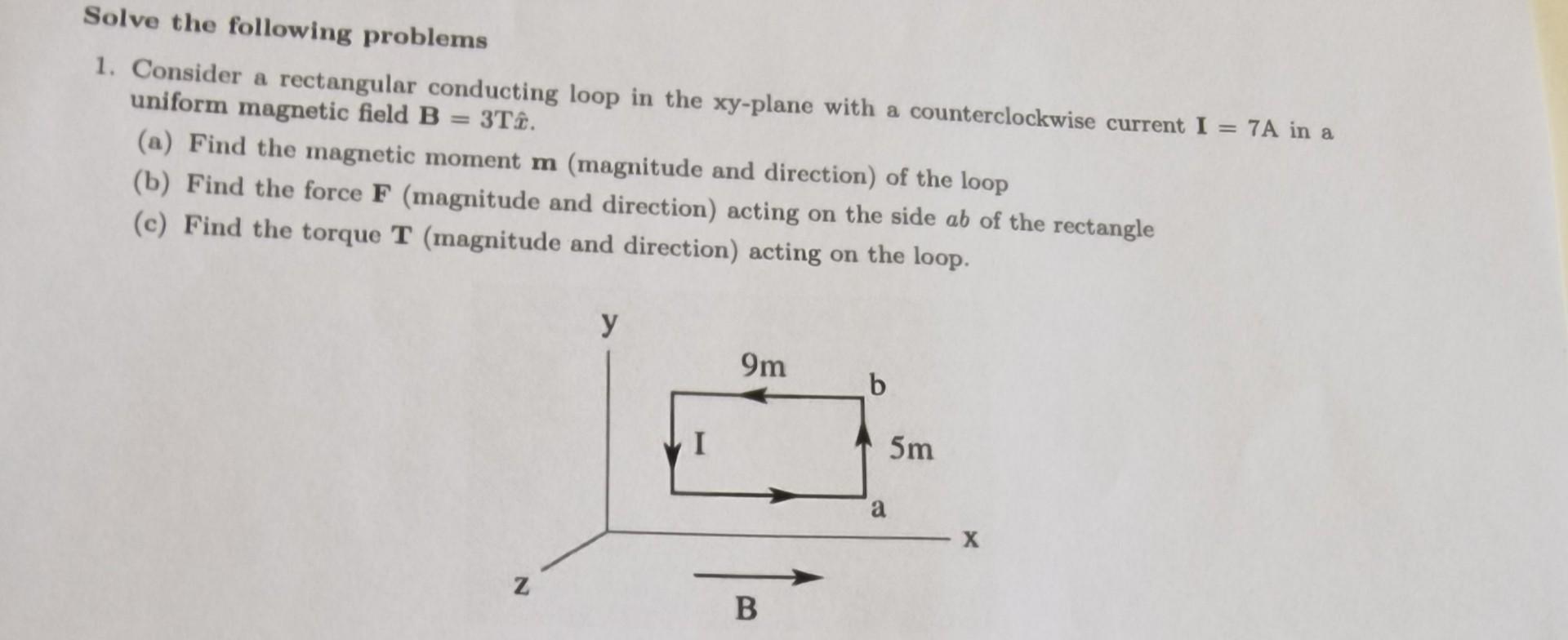 Solved Solve The Following Problems 1 Consider A 
