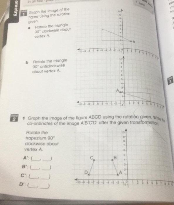 Solved SSB Graph the image of the figure using the rotation | Chegg.com