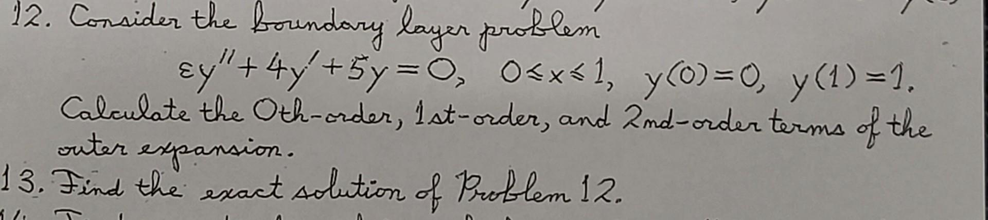 12. Consider the boundary layer problem | Chegg.com