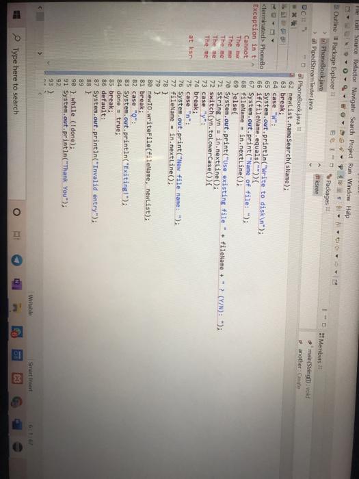 Solved eclipse workspace - sree/stc/ksree/PhoneBook java - | Chegg.com