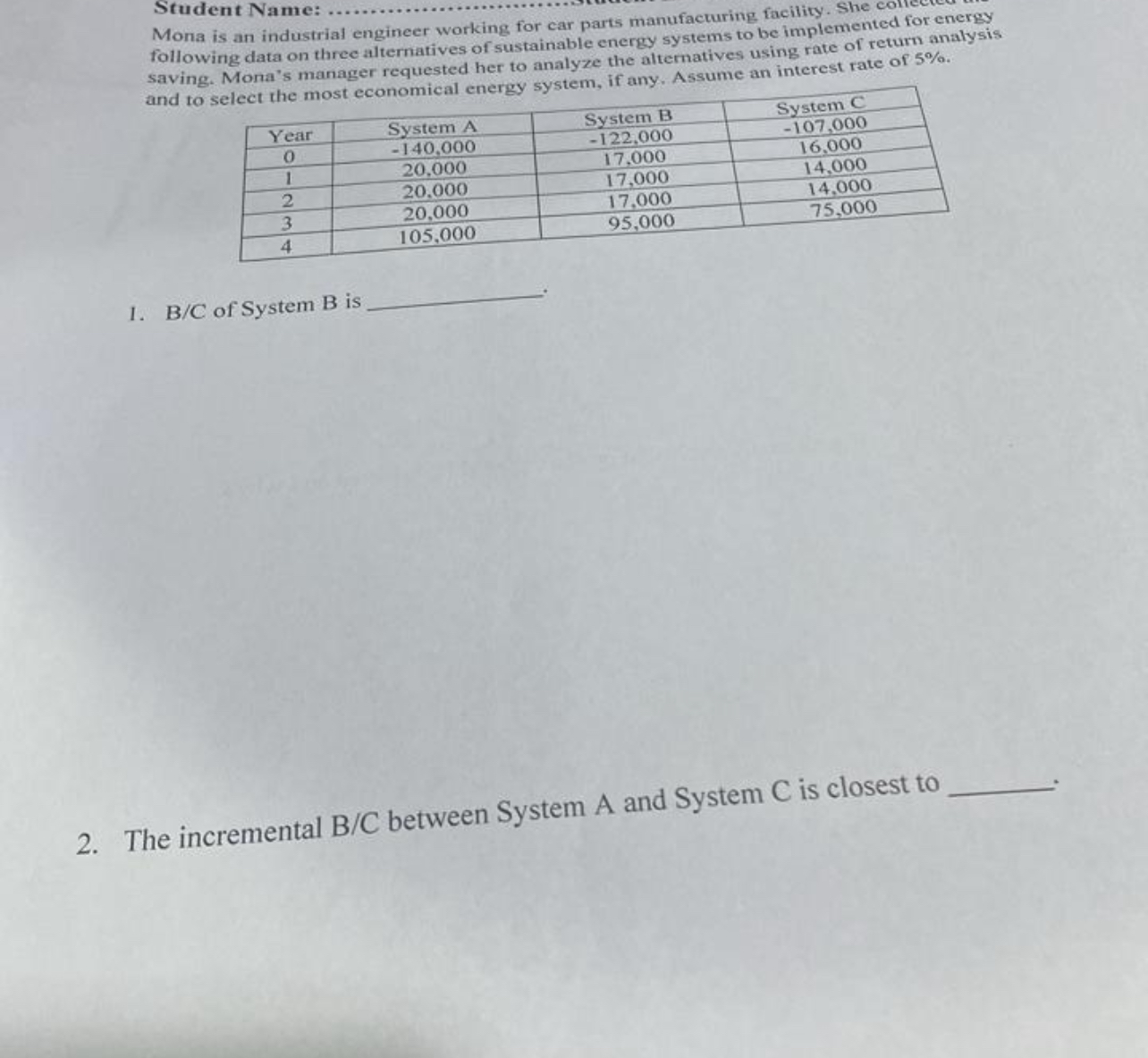 Solved Mona is an industrial engineer working for car parts | Chegg.com