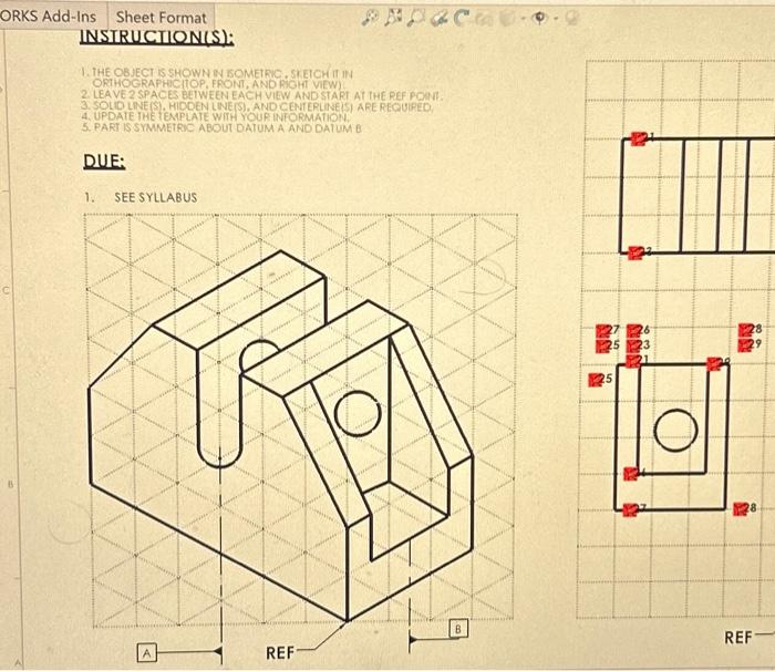 INSTRUCTION(S): B A 1. THE OBJECT IS SHOWN IN | Chegg.com