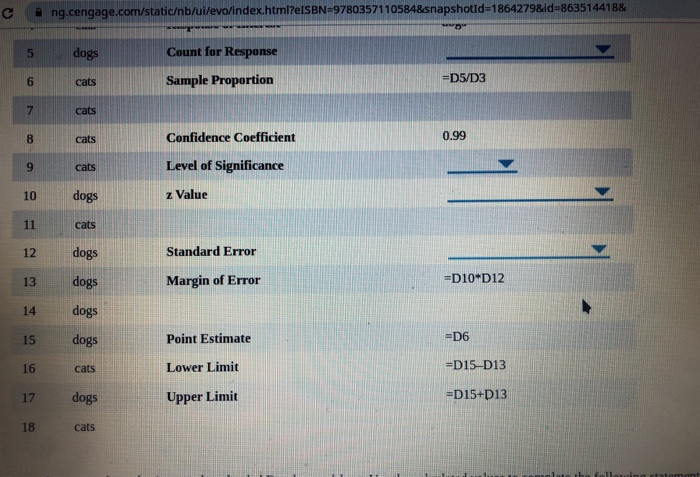 8. Using Excel - Constructing an interval estimate | Chegg.com