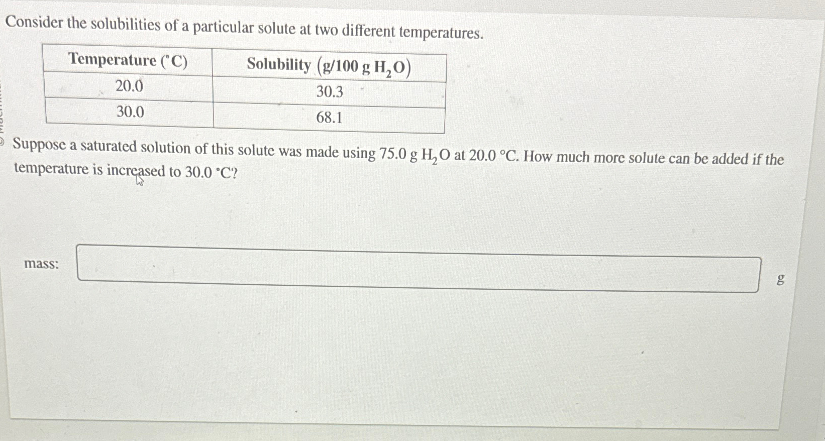 Solved Consider the solubilities of a particular solute at | Chegg.com
