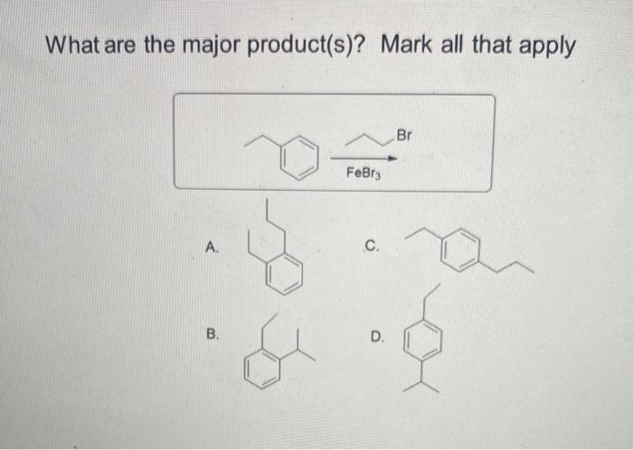 Solved What are the major product(s)? Mark all that apply | Chegg.com
