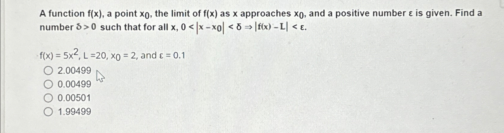 Solved A function f(x), ﻿a point x0, ﻿the limit of f(x) ﻿as | Chegg.com
