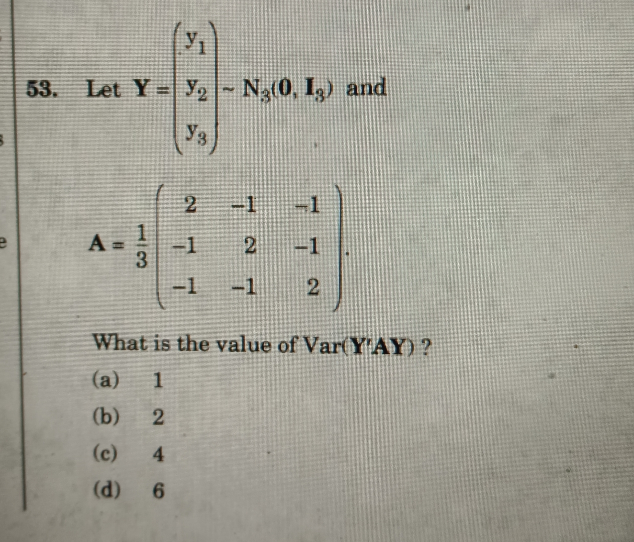 Solved Let Y=([y1],[y2],[y3])∼N3(0,I3) | Chegg.com