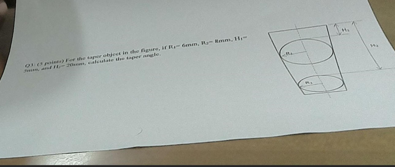 Solved Q3: (S poinHs) ﻿For tho taper object in the figure, | Chegg.com