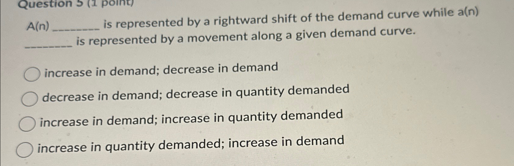 Solved A(n) ﻿is represented by a rightward shift of the | Chegg.com