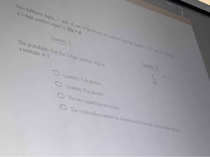 Solved Two different digits, and ed, are to be cloben al | Chegg.com