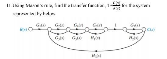 Solved 11. Using Mason's rule, find the transfer function, | Chegg.com