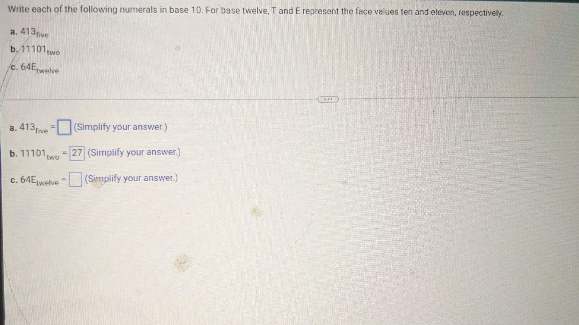 Solved Write each of the following numerals in base 10. For | Chegg.com