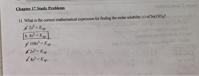 Solved t one Chapter 17 Study Problems 11. What is the | Chegg.com