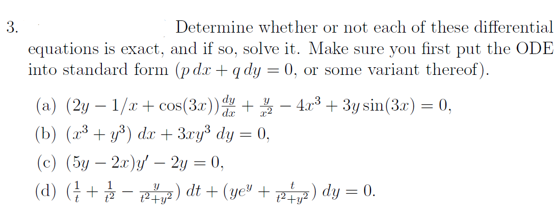 Solved Determine whether or not each of these differential | Chegg.com