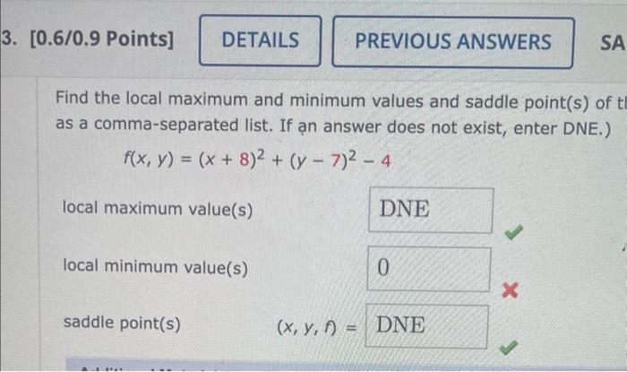 Solved find the local maximum and minimum values and | Chegg.com
