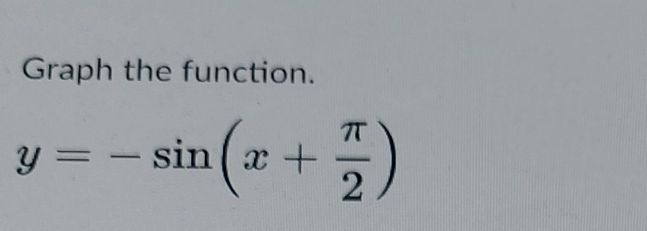 Solved Graph the function. y=−sin(x+2π) | Chegg.com