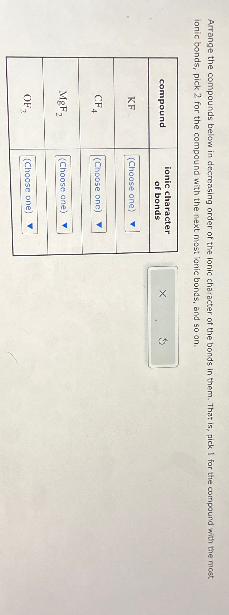 Solved Arrange the compounds below in decreasing order of | Chegg.com
