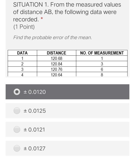 Solved Find The Probable Error Of The Mean Find The