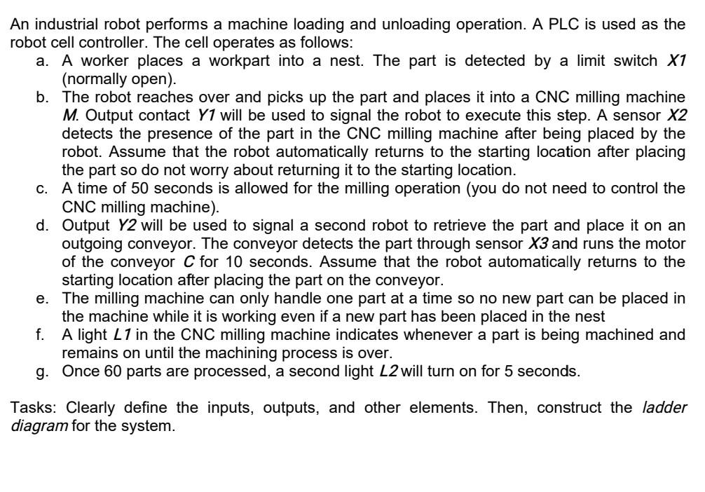 Solved An industrial robot performs a machine loading and | Chegg.com