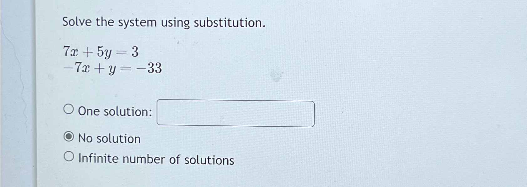 Solved Solve the system using | Chegg.com