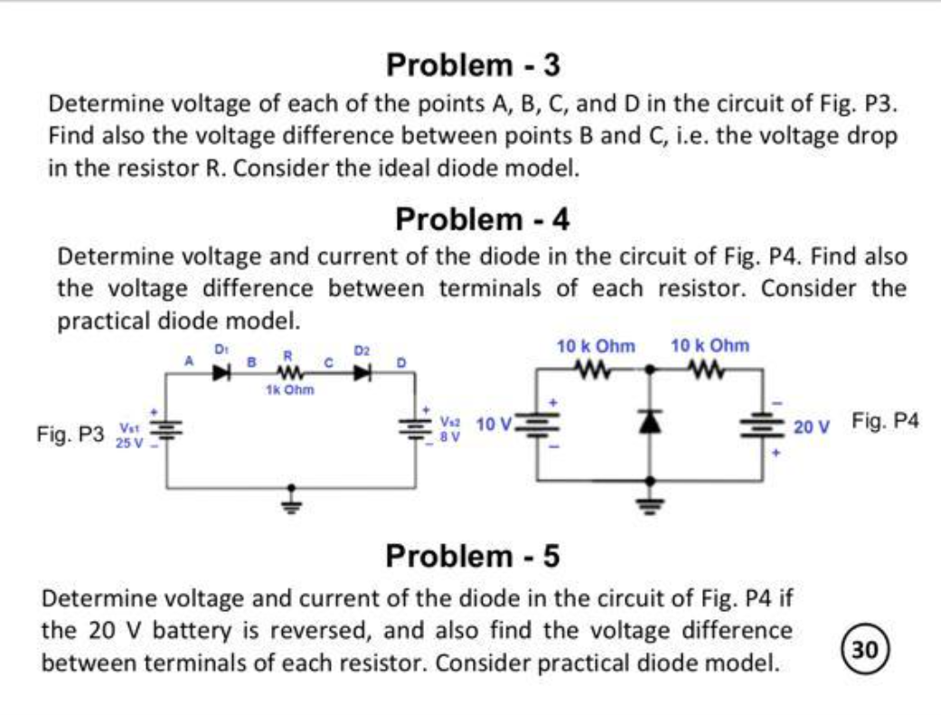 Solved Problem - 3Determine voltage of each of the points A, | Chegg.com