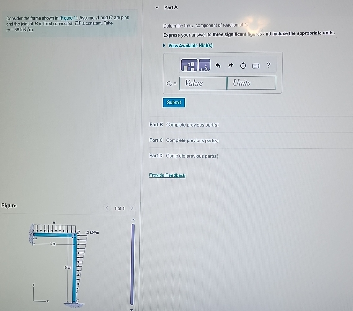Solved Part AConsider the frame shown in (Figure 1). ﻿Assume | Chegg.com