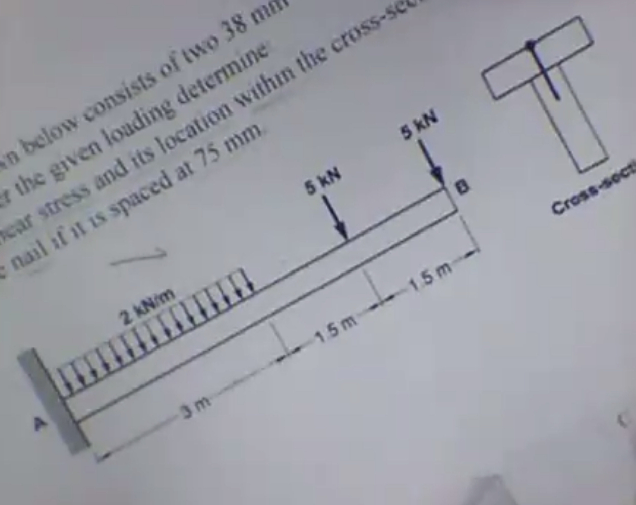 Solved the contilever t beam shown below consists of two | Chegg.com