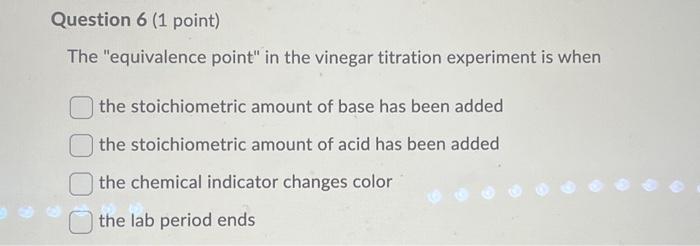 Solved The "equivalence point" in the vinegar titration | Chegg.com