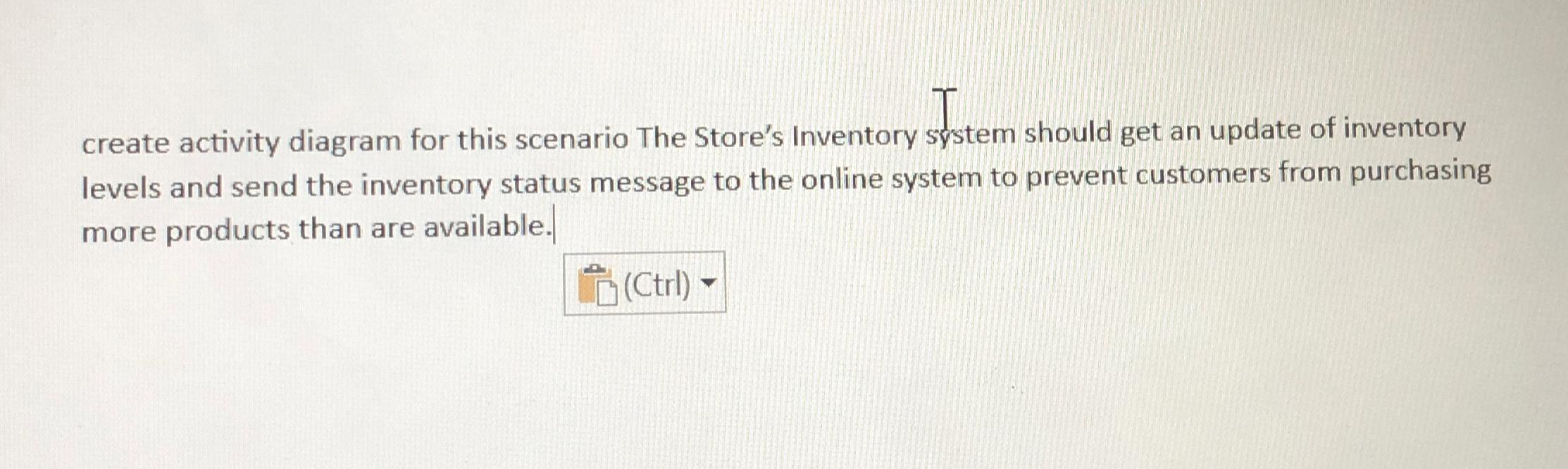 Solved create activity diagram for this scenario The Store's | Chegg.com