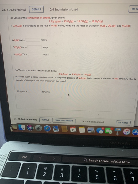 Solved 22. [-/0.14 points) DETAILS 0/4 Submissions Used MYN | Chegg.com Solved 22. [-/0.14 points) DETAILS 0/4 Submissions Used MYN | Chegg.com