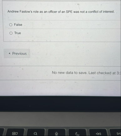 Solved Andrew Fastow's role as an officer of an SPE was not | Chegg.com