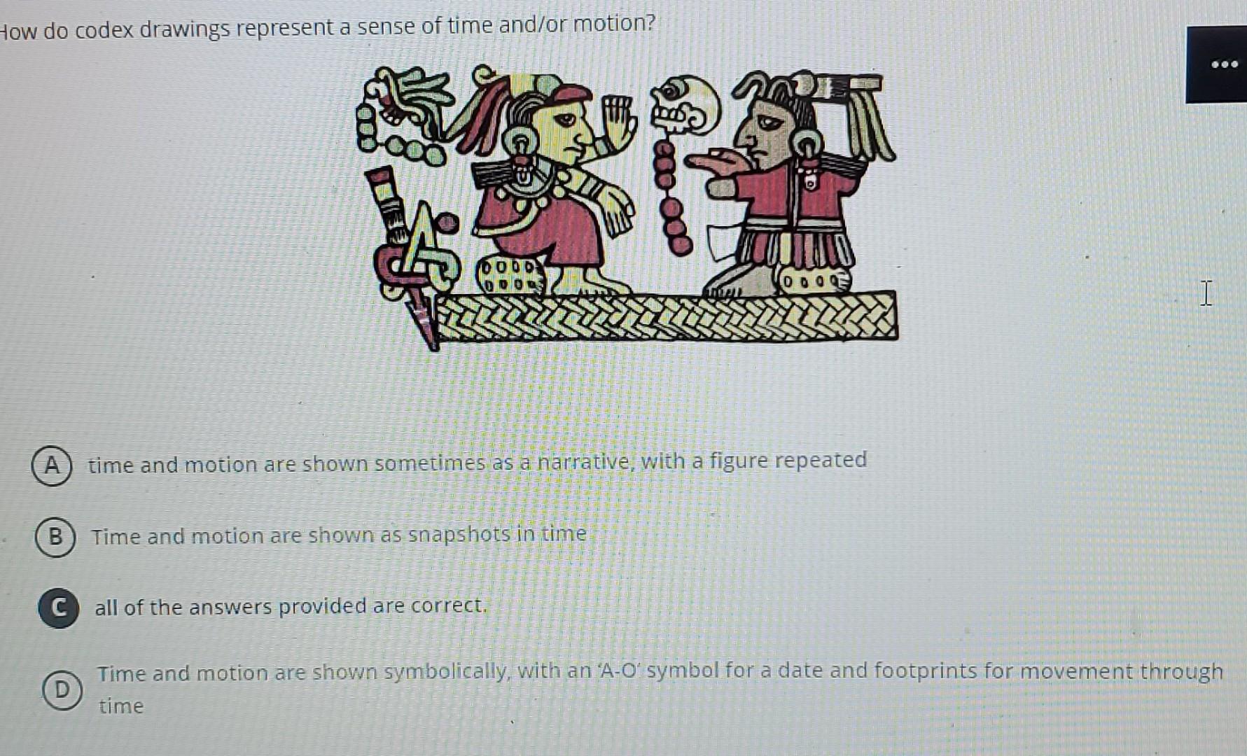 Solved How do codex drawings represent a sense of time | Chegg.com