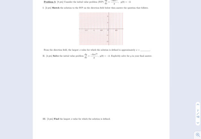 Solved Problem 5: (8 pts! Consider the initial value problem | Chegg.com