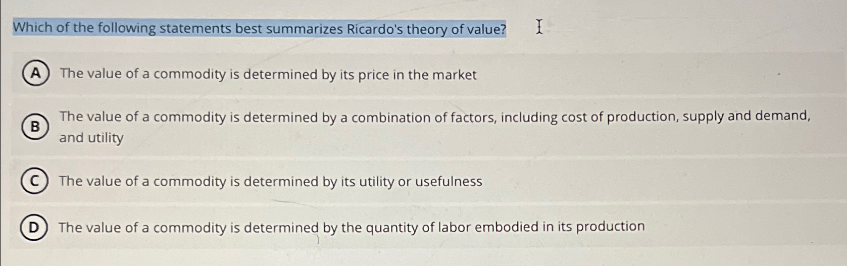 Solved Which of the following statements best summarizes | Chegg.com